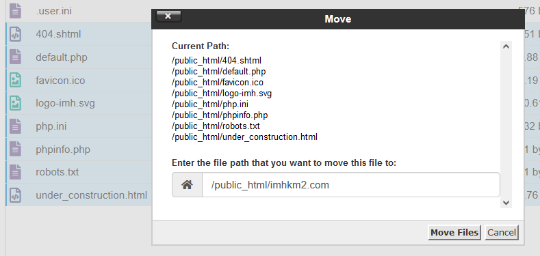 Move Files In File Manager Web Hosting Hub 
