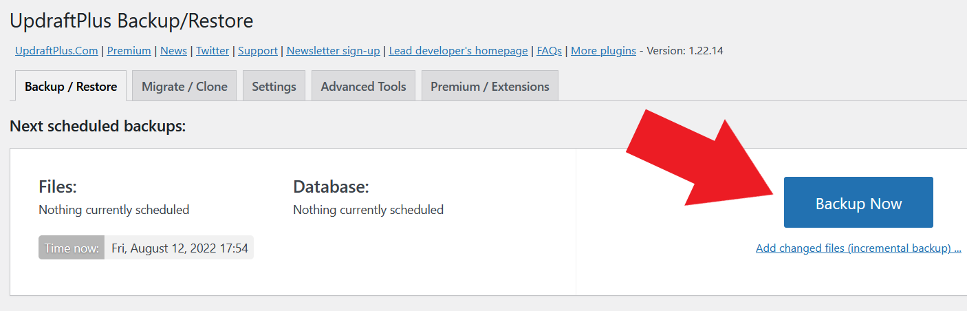 Backups not Finishing with Updraft Plus – Web Hosting Hub